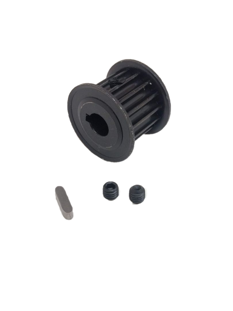 Steel motor pulley 14T/15T/16T/18T with keyway, key and 2 setscrews ...